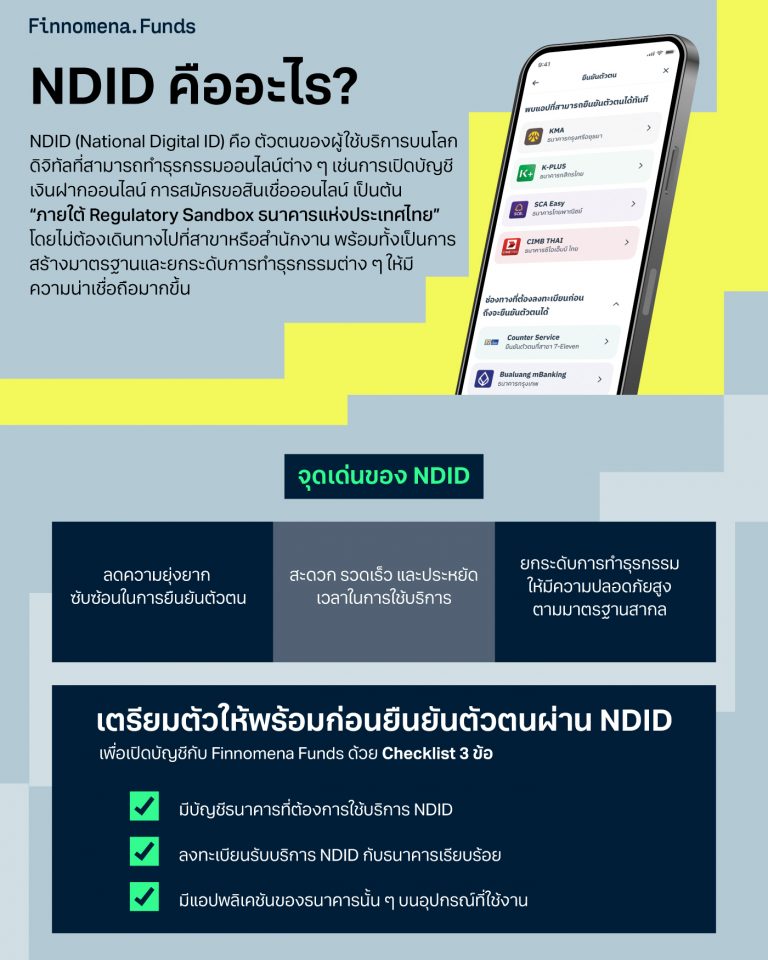 ทำความรู้จักกับ NDID พร้อมสอนวิธียืนยันตัวตนเพื่อเปิดบัญชีกับ Finnomena Funds - Finnomena