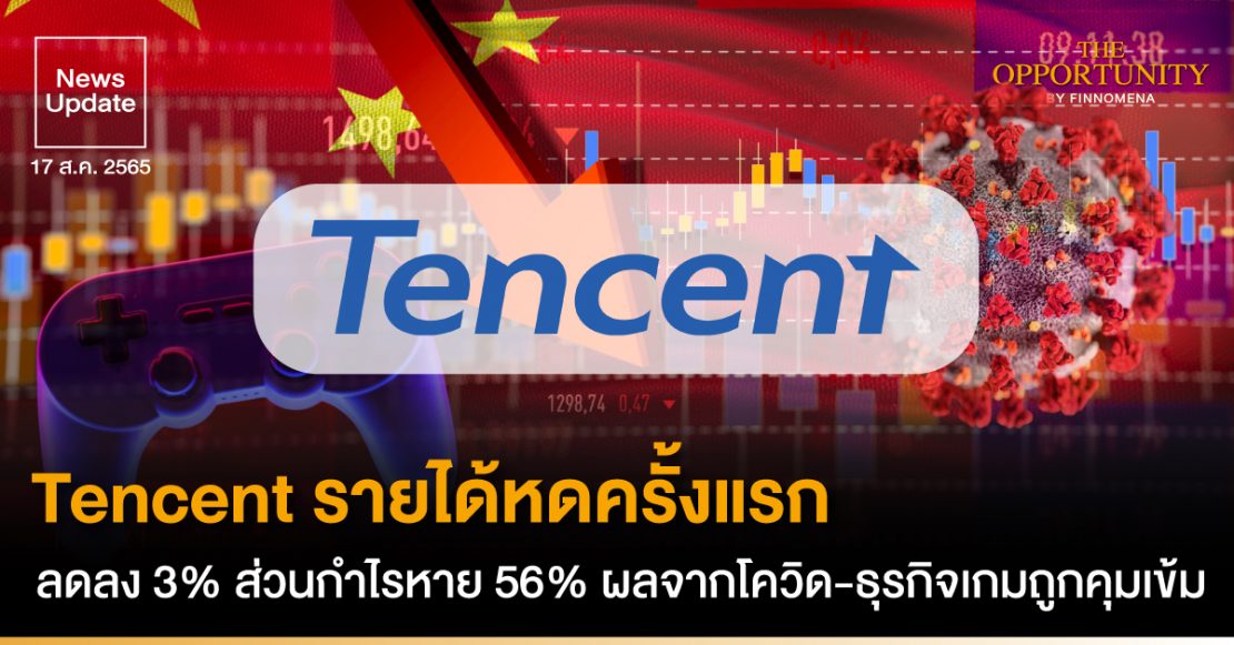 News Update: Tencent รายได้หดครั้งแรก ลดลง 3% ส่วนกำไรหาย 56% ผลจากโค ...