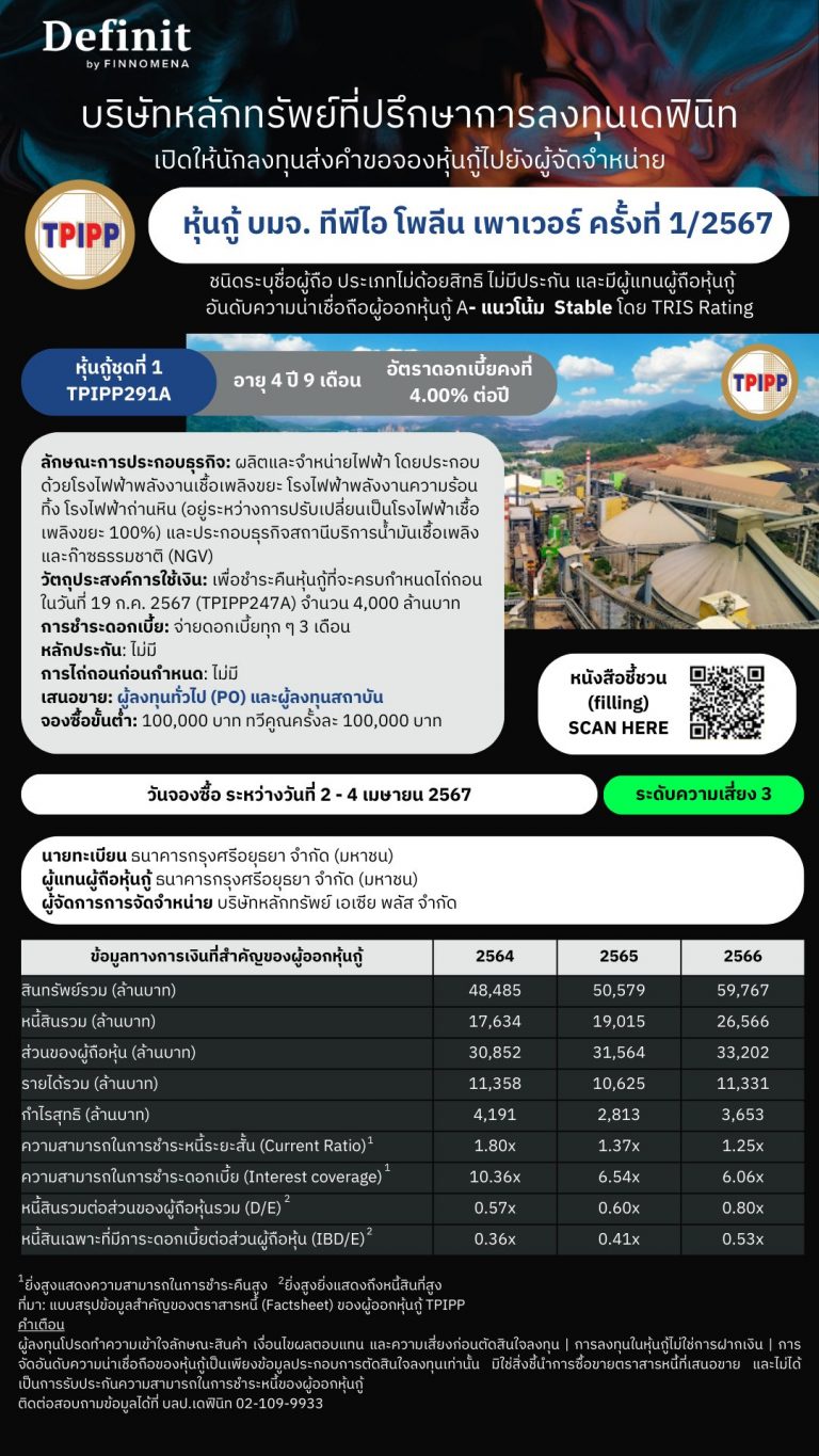 TPIPP วางงบ 1.5 หมื่นล้านบาท สร้างโรงไฟฟ้าใหม่ มุ่งใช้เชื้อเพลิงขยะแทนถ่านหิน - Finnomena